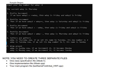 Solved Design A Class Named Week The Class Should Have The Chegg