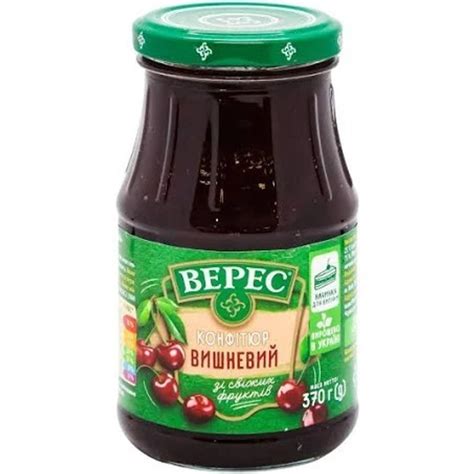 Конфітюр вишневий Верес 370г – ROZETKA | Купити Конфітюр вишневий Верес ...