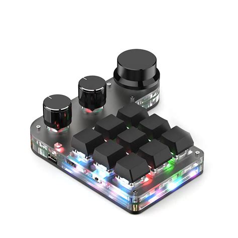 One Handed Programmable Mechanical Keyboard Keys Knobs Rgb