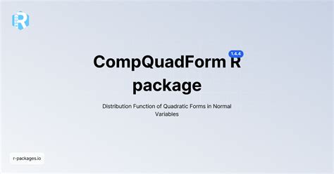 Compquadform R Package Documentation R Packages