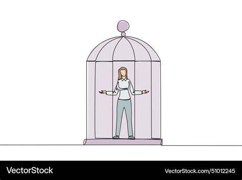 Single Continuous Line Drawing Businesswoman Vector Image