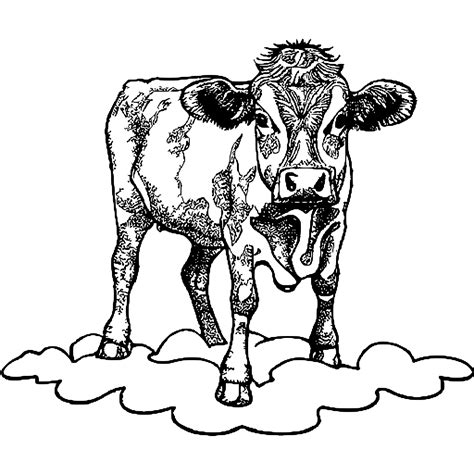 Cow Playing Leap Frog Coloring Page · Creative Fabrica
