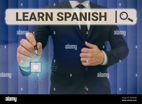 Sign Displaying Learn Spanish Business Overview Translation Language