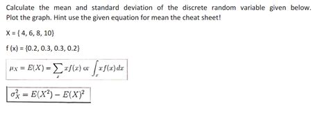 Solved Calculate The Mean And Standard Deviation Of The Chegg