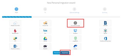 migrating from azure blob storage cloudsfer support