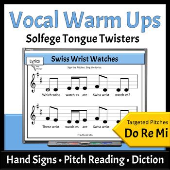 Vocal Warm Ups For Choir Or Music Class Solfege Tongue Twisters Do Re Mi