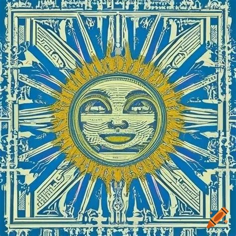Smiling Sun With Colorful Rays In A Classical Art Deco Engraving On Craiyon