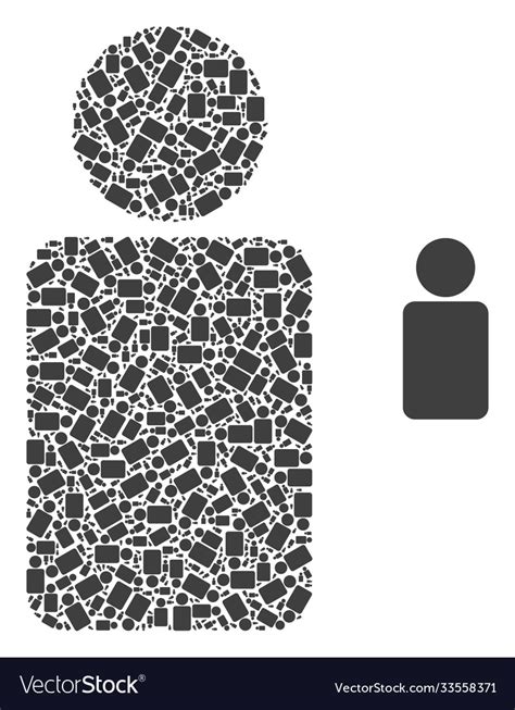 Man Recursion Mosaic Self Items Royalty Free Vector Image
