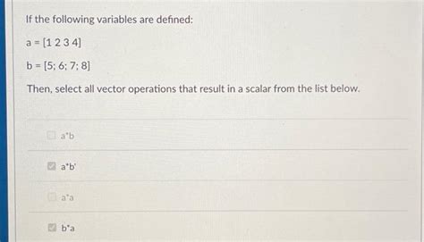 Solved If The Following Variables Are Defined Chegg