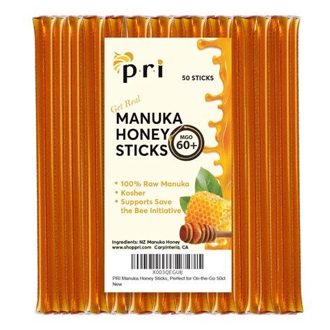 Amazon.com : P.R.I Manuka Honey Sticks, Certified MGO 60+, Raw New ...