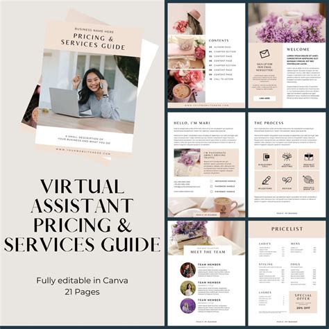Virtual Assistant Service And Pricing Guide Template Client Welcome Guide Portfolio Template