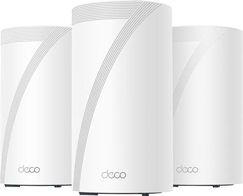 TP Link Deco BE22000 Tri Band Mesh Wi Fi 7 System 3 Pack White Deco