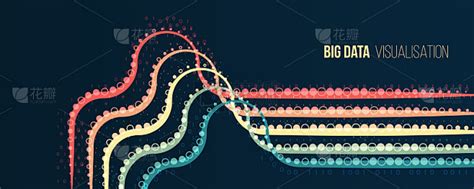 大数据可视化。信息分析的概念。摘要流信息。过滤机算法。排序二进制代码。矢量技术背景。