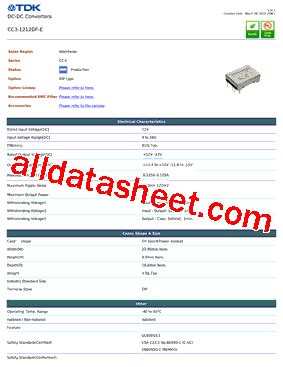 CC DF E Datasheet PDF TDK Electronics