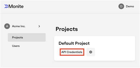 Step 1 Get Your Credentials Monite Documentation