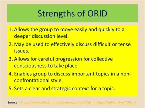 The Focused Conversation Method Orid