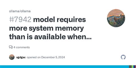 Model Requires More System Memory Than Is Available When Usemmap
