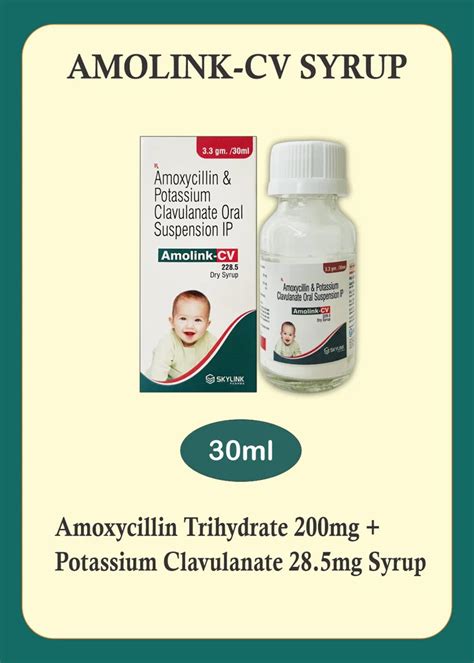 Amoxicillin And Clavulanate Potassium Syrup Strength 200 Mg 285 Mg