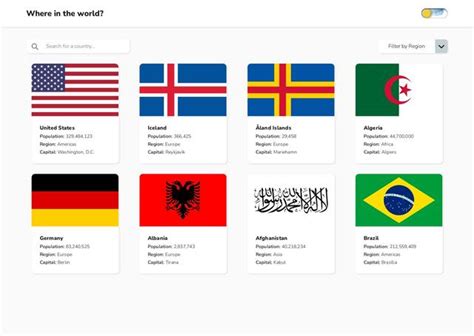 Frontend Mentor Awesome Country Search Engine Using React Coding Challenge Solution