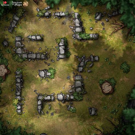 Oc Ancient Ruin 30x30 Battlemap Rbattlemaps