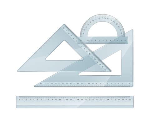 Premium Vector Set Of Measuring Tools Rulers Triangles Protractor