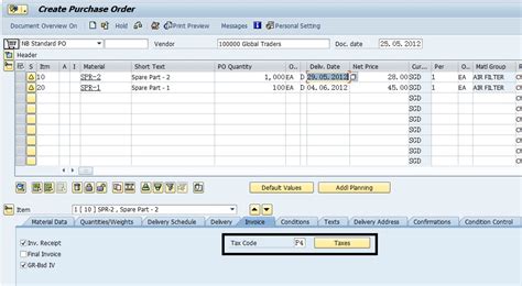 solved tax amount not updating in po condition sap community