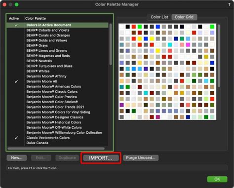 Importing Color Palettes Color Books And Or Xml Color Descriptions Wishlist Feature And