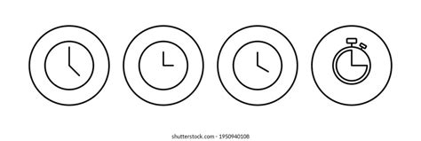 Clock Icon Set Time Icon Vector Stock Vector Royalty Free Shutterstock