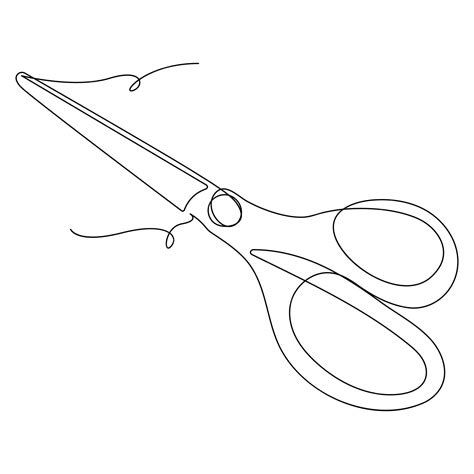 Premium Vector Continuous One Line Drawing Of Scissors Art Drawing And Illustration Scissors