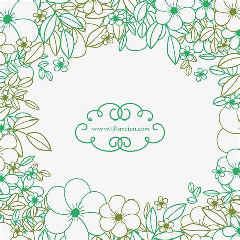 فایل کادر و پس زمینه ساده لایه باز گلدار پارشن