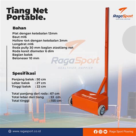 Tiang Net Badminton Portable Standar Turnamen