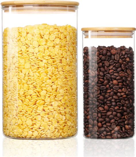 Vtopmart Glass Food Storage Jars With Bamboo Lids Home