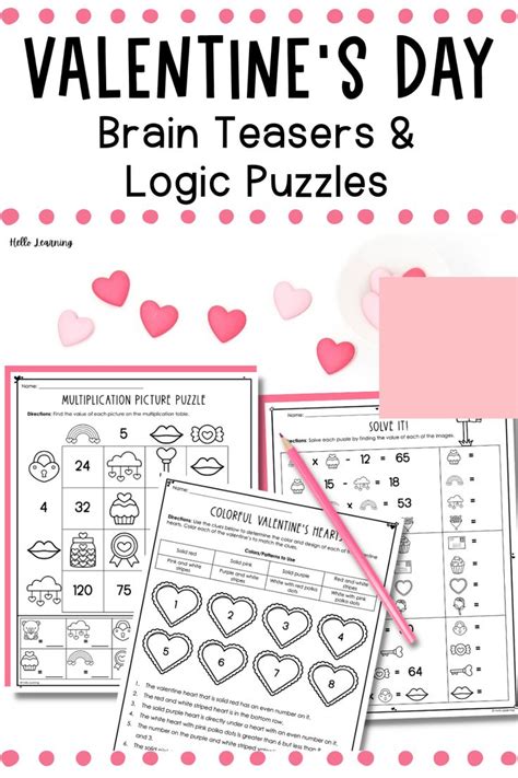 Valentines Day Math Logic Puzzles Critical Thinking And Brain Teasers Brain Teasers Math