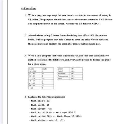 Solved Exercises 1 Write A Program To Prompt The User To Chegg