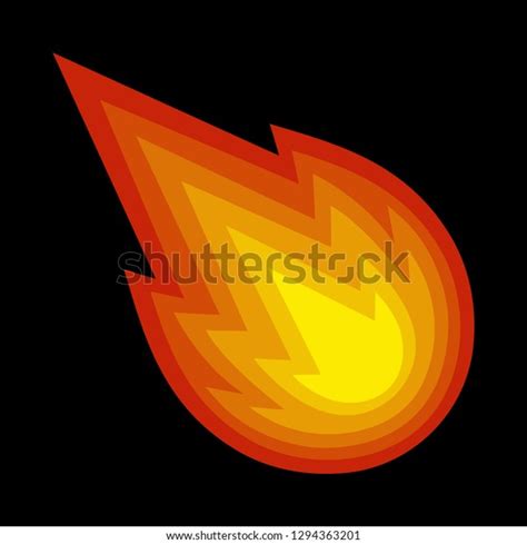 Hot Flame Fireball Vector Cartoon Stock Vector Royalty Free