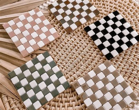 Checkered Coaster Trendy Home Decor Checkered Lover Decor