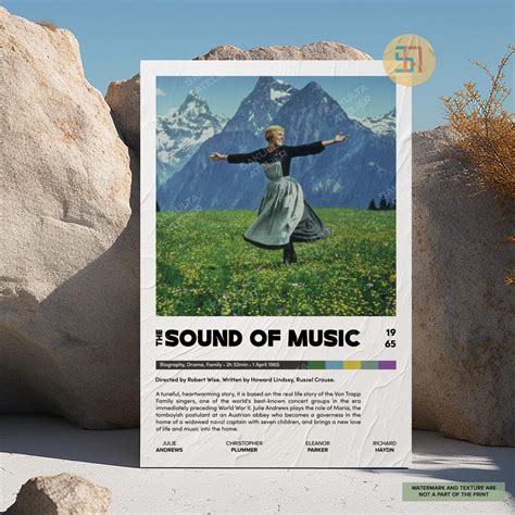 The Sound Of Music Poster Minimalist Movie Poster Vintage Retro Art