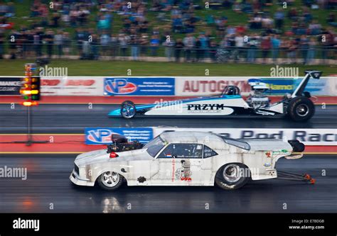 Super Pro Et Drag Racing At Santa Pod Wouter Van Leersum Driving A Chevy Camaro Nearside Paul
