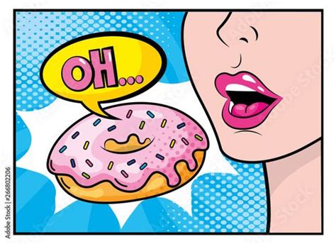 Woman Enjoying A Colorful Donut