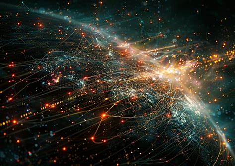 abstract technology concept network connections and data flows