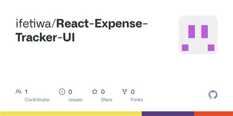 GitHub Ifetiwa React Expense Tracker UI