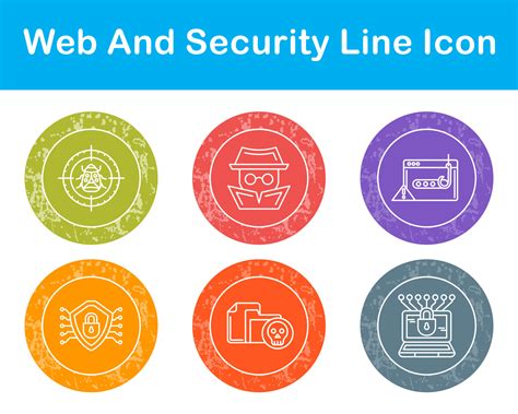 Web And Security Vector Icon Set Vector Art At Vecteezy