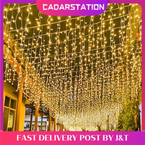 Cs Led Light Icicle Waterfall Fairy String Curtain Lights Garland