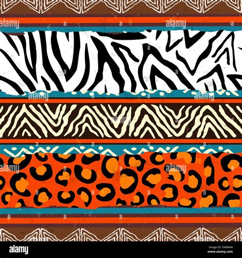 Abstract African Art Style Seamless Pattern Hand Drawn Tribal