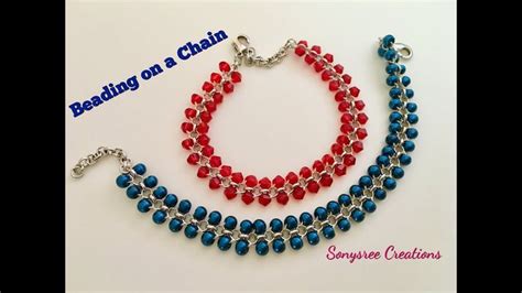 Beaded Chain Braceletbeading On A Chain 💞 Beaded Bracelets Tutorial