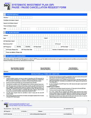 Fillable Online SIP Cancellation Pause Request Form Fax Email Print
