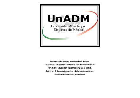 EDA ACT ASRR Apuntes Universidad Abierta y a Distancia de México Asignatura Educación y