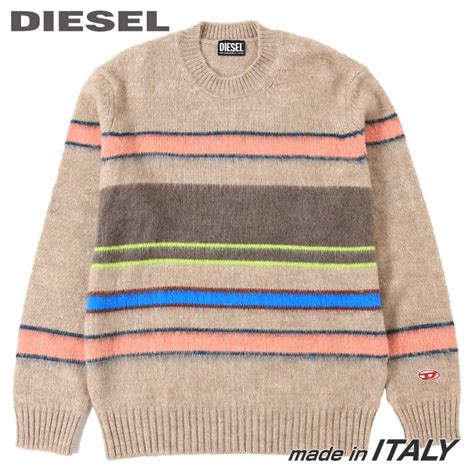 【楽天市場】 Diesel ディーゼル メンズ アルパカ混 クルーネック プルオーバー 長袖ニットセーター【k Pueblo】【サイズs～xl】【2サイズ程大きめのサイズ感】【ブラウンベージュ