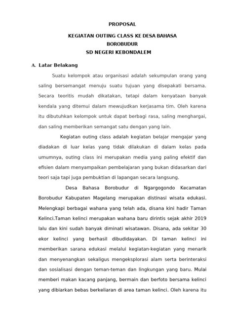 Proposal Outing Class Pdf