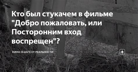 Кто был стукачем в фильме Добро пожаловать или Посторонним вход воспрещен Кино в шаге от